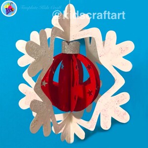 Printable Snowflake Christmas Bauble Paper Craft for Kids Adult Garland ...