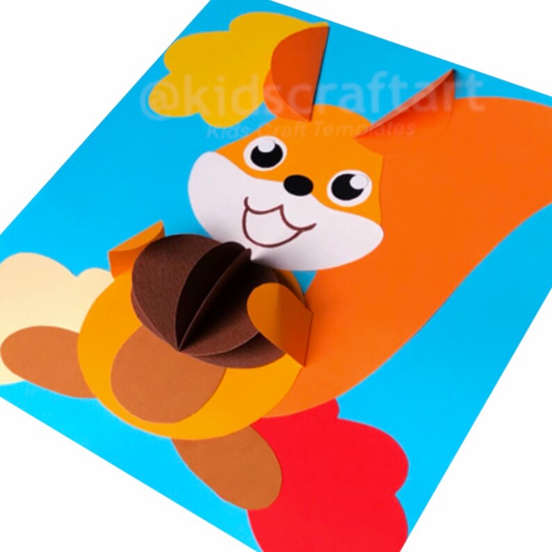 Printable Fall Squirrel Craft Kits for Kids Autumn Forest - Etsy