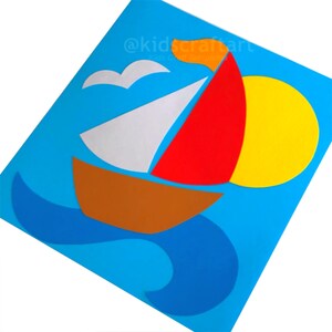 Craft Printable Summer Sail Boat Craft for Kids 2D Shape - Etsy