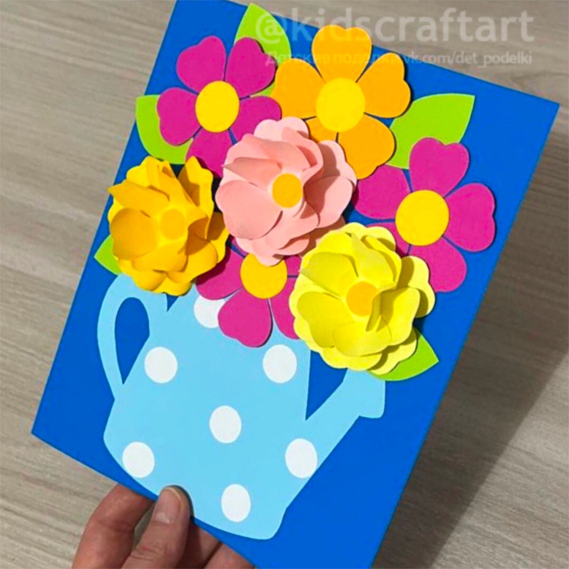 Flower Card Craft for Kids Mothers Day Card Spring Craft | Etsy