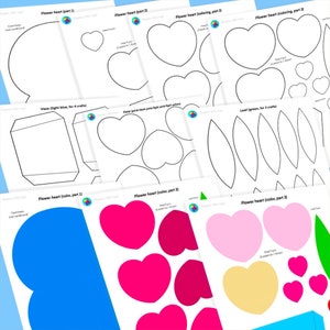 Mothers Day Card Printable 3D Flower Heart Valentines Day Craft for ...