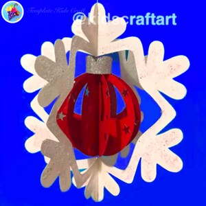 Printable Snowflake Christmas Bauble Paper Craft for Kids Adult Garland ...