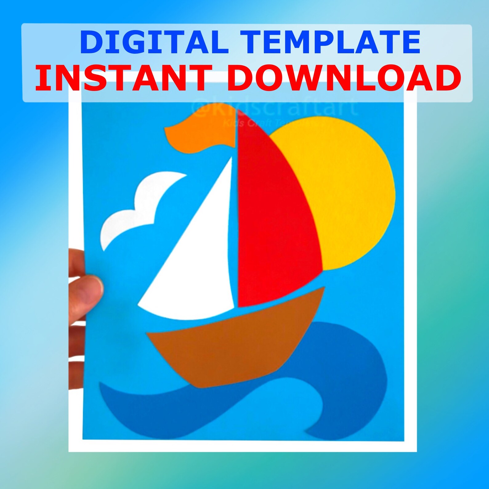 Craft Printable Summer Sail Boat Craft for Kids 2D Shape - Etsy