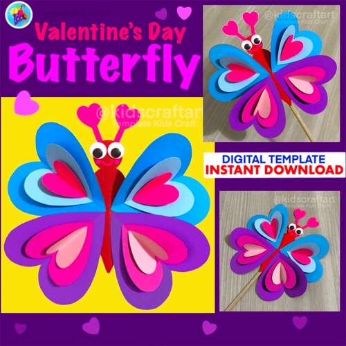 Spring Printable Butterfly Craft Preschool Activity Kids - Etsy