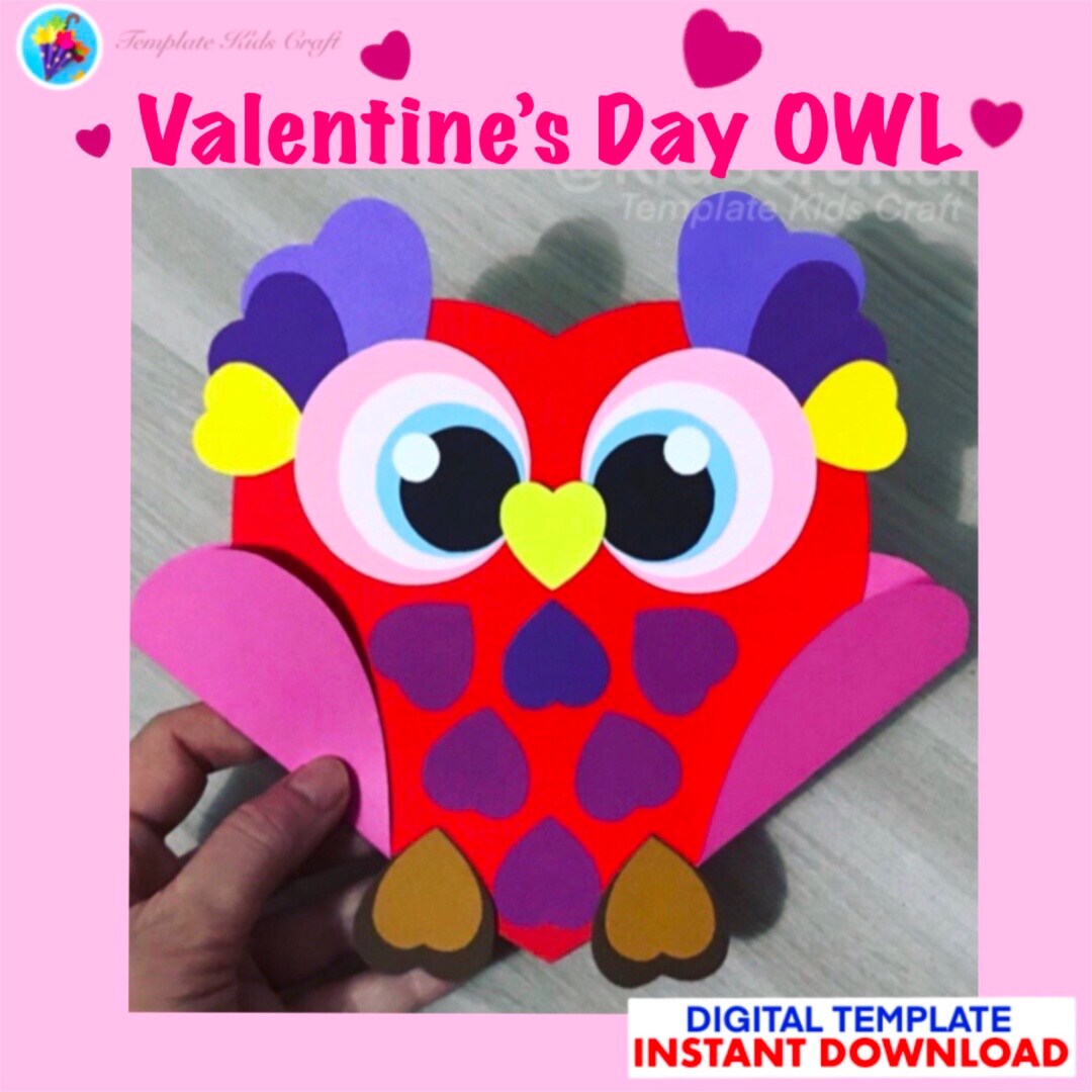Valentines Day Heart Owl Craft for Kids Diy Kit Craft - Etsy