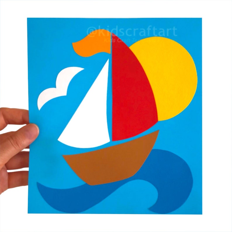 Craft Printable Summer Sail Boat Craft for Kids 2D Shape - Etsy