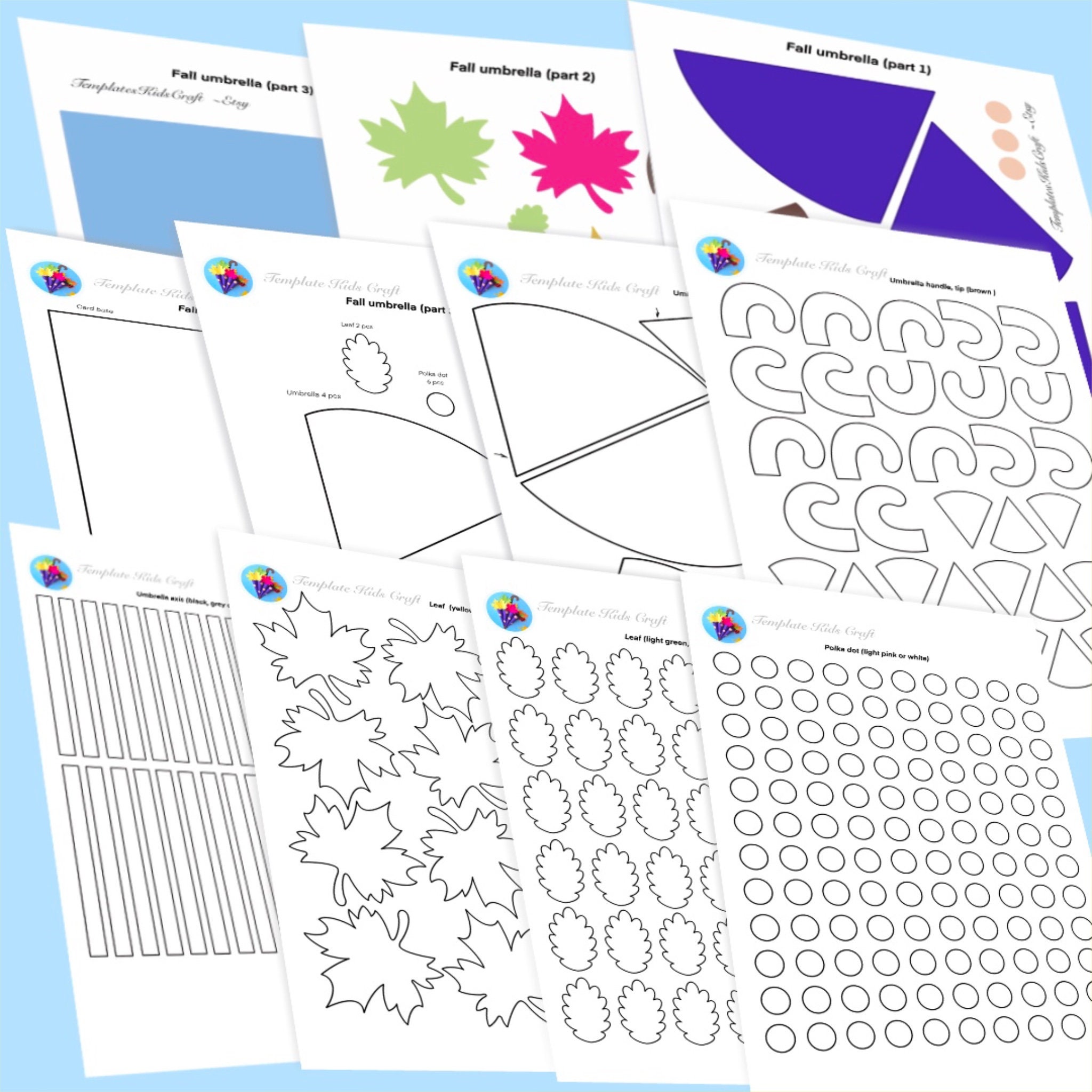 Umbrella Stencil For Kids