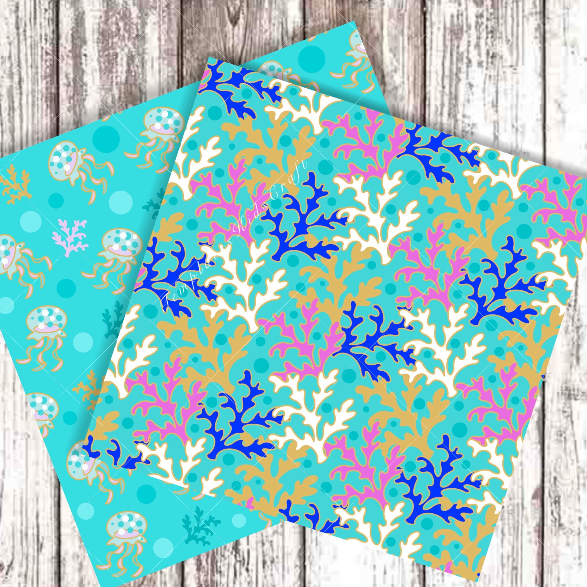 Under the Sea Digital Paper Nautical Scrapbook Ocean | Etsy UK