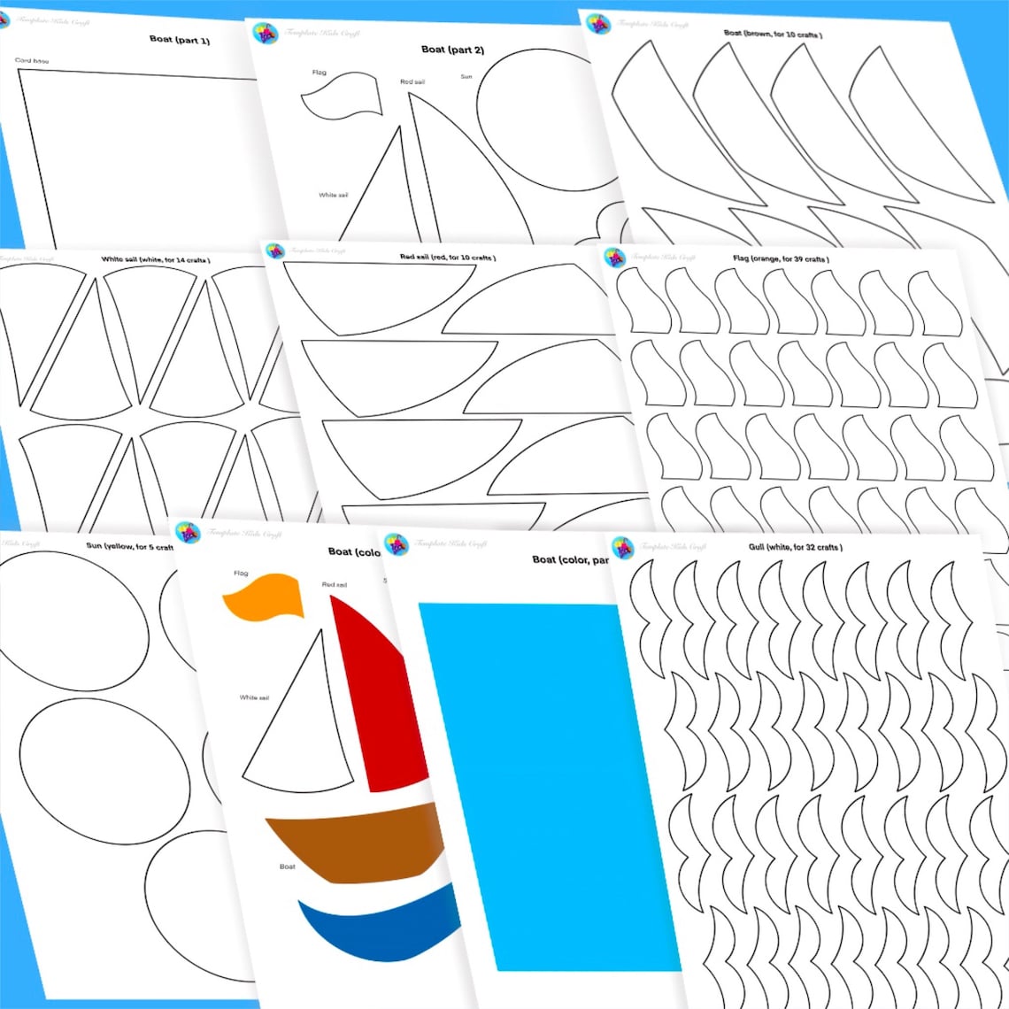 Craft Printable Summer Sail Boat Craft for Kids 2D Shape - Etsy