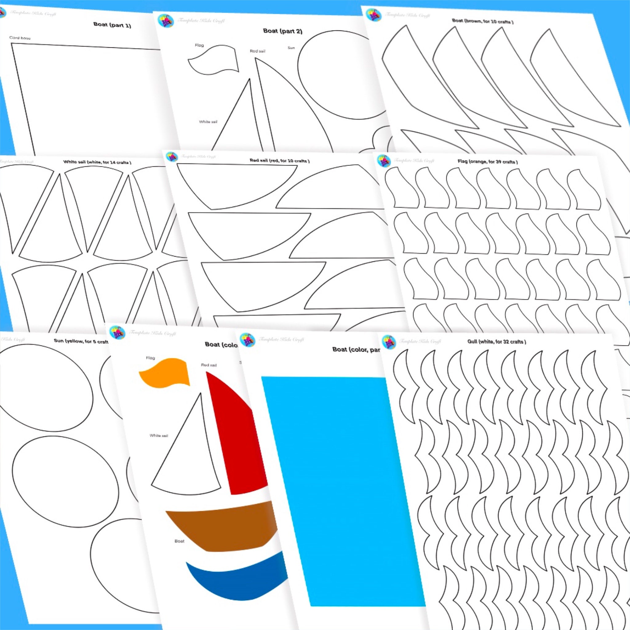 Craft Printable Summer Sail Boat Craft for Kids 2D Shape - Etsy
