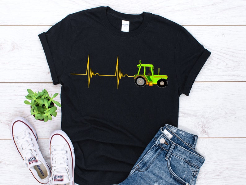 Tractor Heartbeat Shirt Farm Tractor T Tractor Birthday T Farm