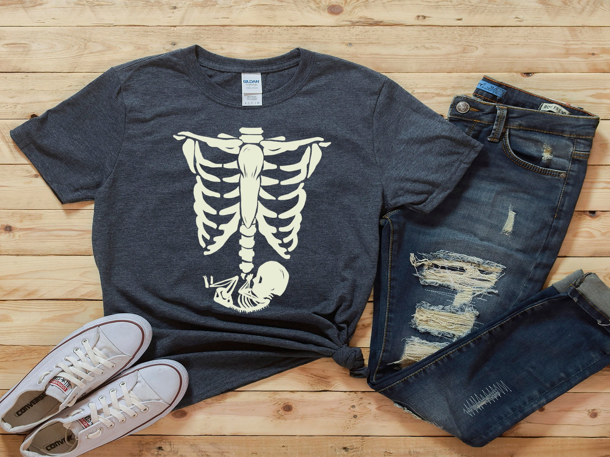 Skeleton Shirt, Ribcage Shirt, Funny Halloween Shirt, Skeleton Gift ...