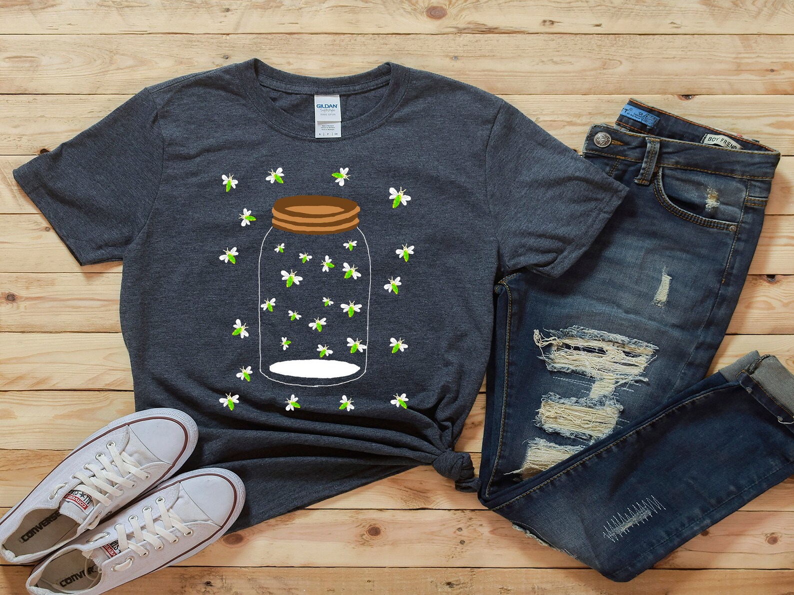 Firefly Bugs T-shirt, Fireflies in A Jar Shirt, Lightning Bugs Tshirt ...