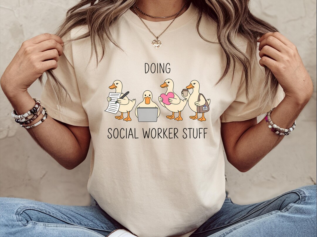 Doing Social Worker Stuff Shirt, Cute Social Worker Shirt, Funny Goose ...