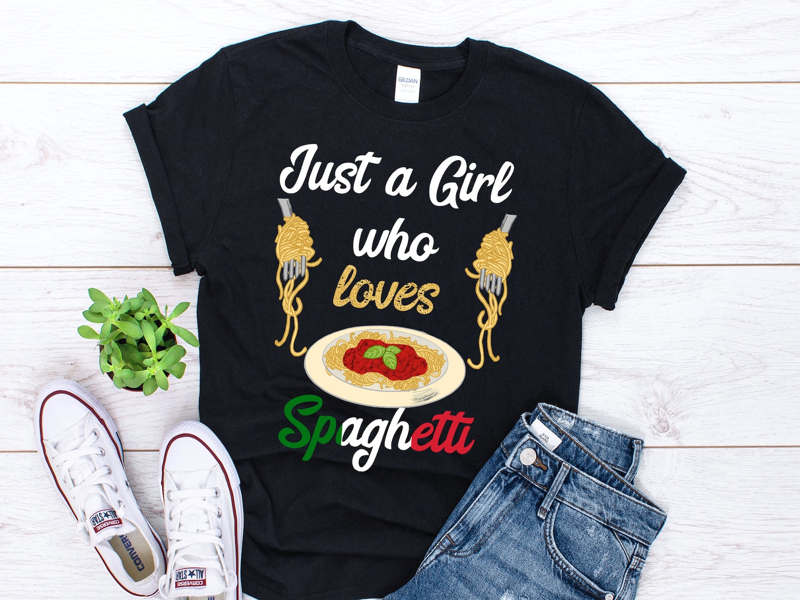 Spaghetti Shirt, Italian Pasta Shirt, Italian Noodle Shirt, Just A Girl ...