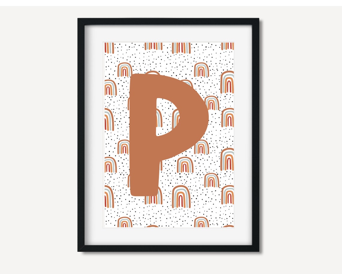 Initial P Print Alphabet P Poster Letter P Wall Art | Etsy