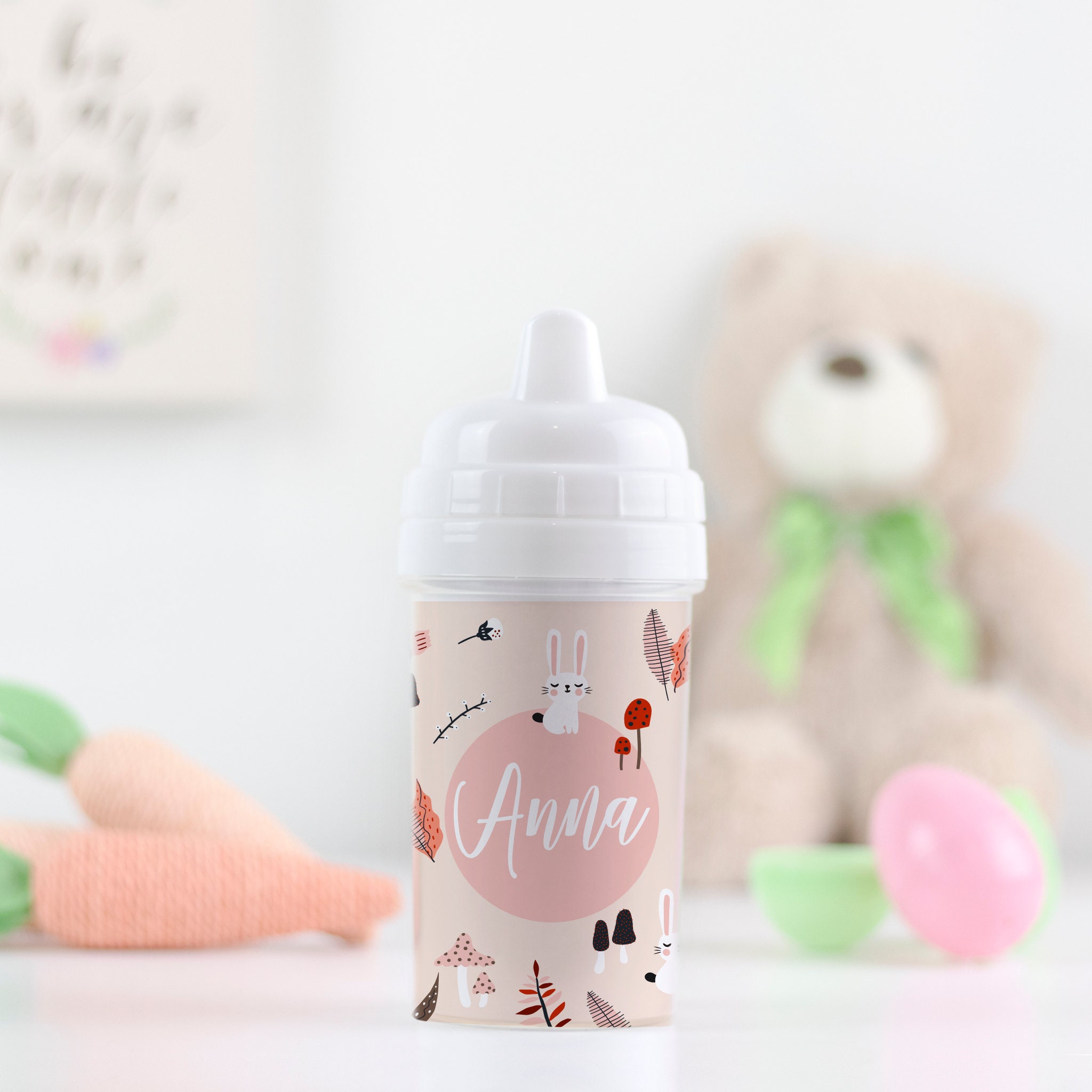Rabbit Kids Water Bottle Personalized Milk Bottle for Girls - Etsy