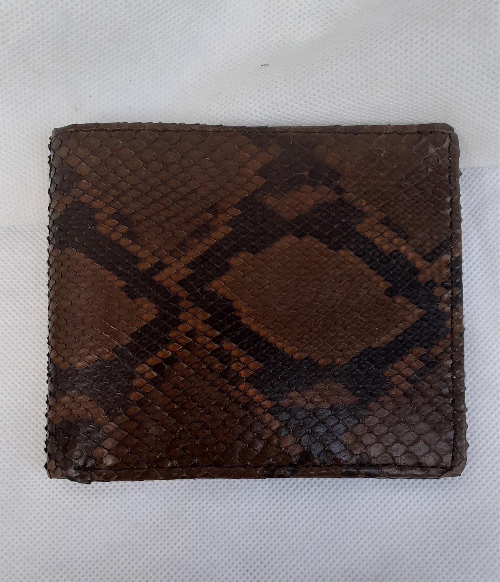 Real Genuine Leather Wallet Python Mens Purse Brown Bifold - Etsy UK