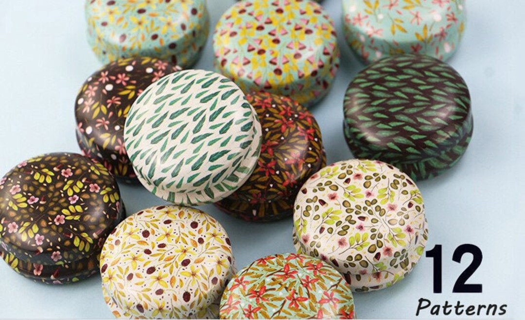 Botanical Tin Box Round Jewellery Box Travel Soap Storage Tin Candle ...