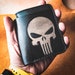Handmade Punisher Black Leather Wallet, Gift for Him - Etsy
