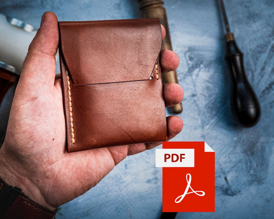Minimalist Slim Flap Wallet Template , DIY EDC Leather Wallet PDF ...