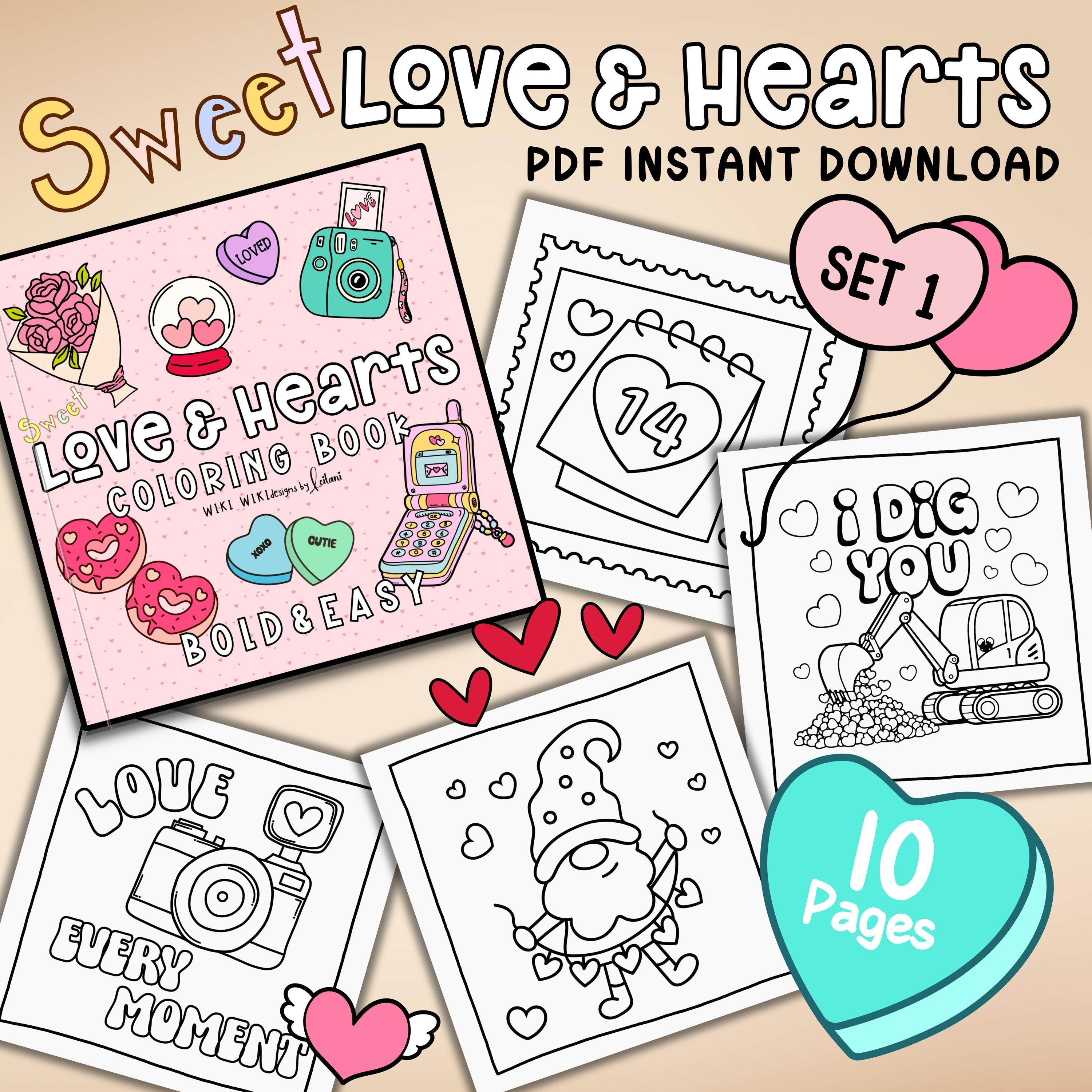 Valentines Day Coloring Pages-sweet Love & Hearts | 10 Printable ...