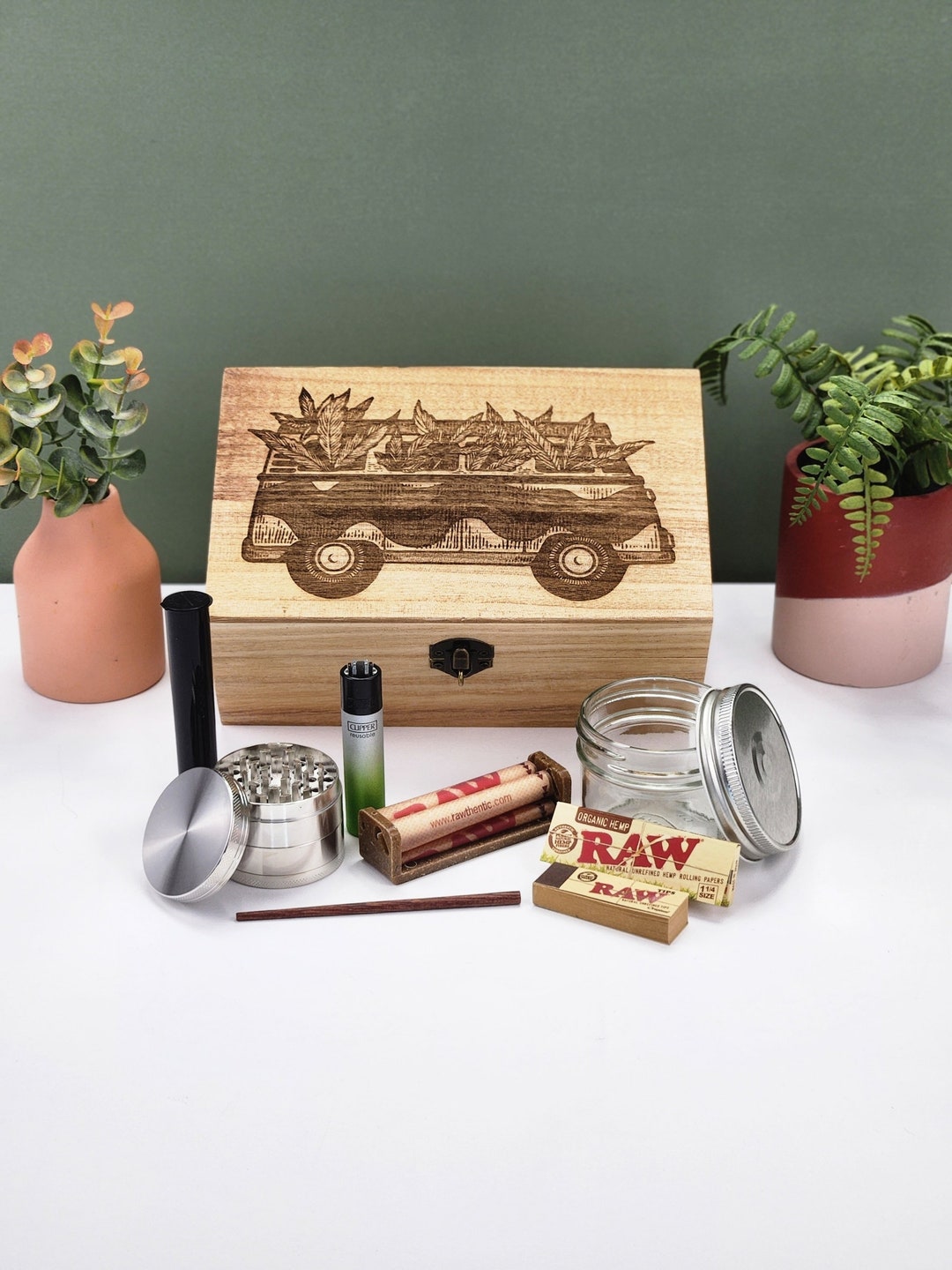 Cannabus Cannabis Bus on Weed Stash Box Wooden Stash Box, Keepsake Box ...