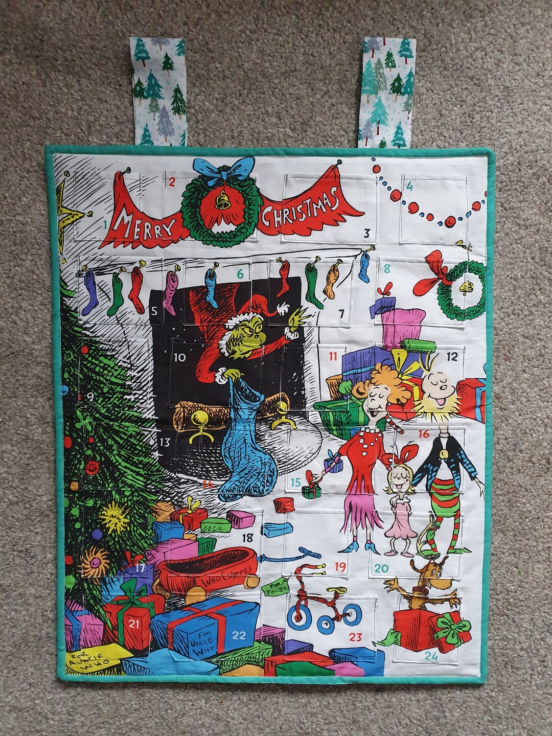 Grinch Handmade Fabric Advent Calendar - Etsy