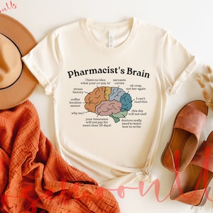 Pharmacist Brain Shirt, Pharmacist Gift, Gift for Pharmacist, Pharmacy Student Tee, New ...