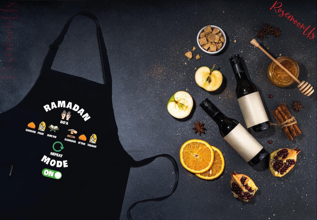 Ramadan Apron, Ramadan Mode Apron, Family Ramadan Matching Apron, Muslim Kitchen Apron, Ramadan ...