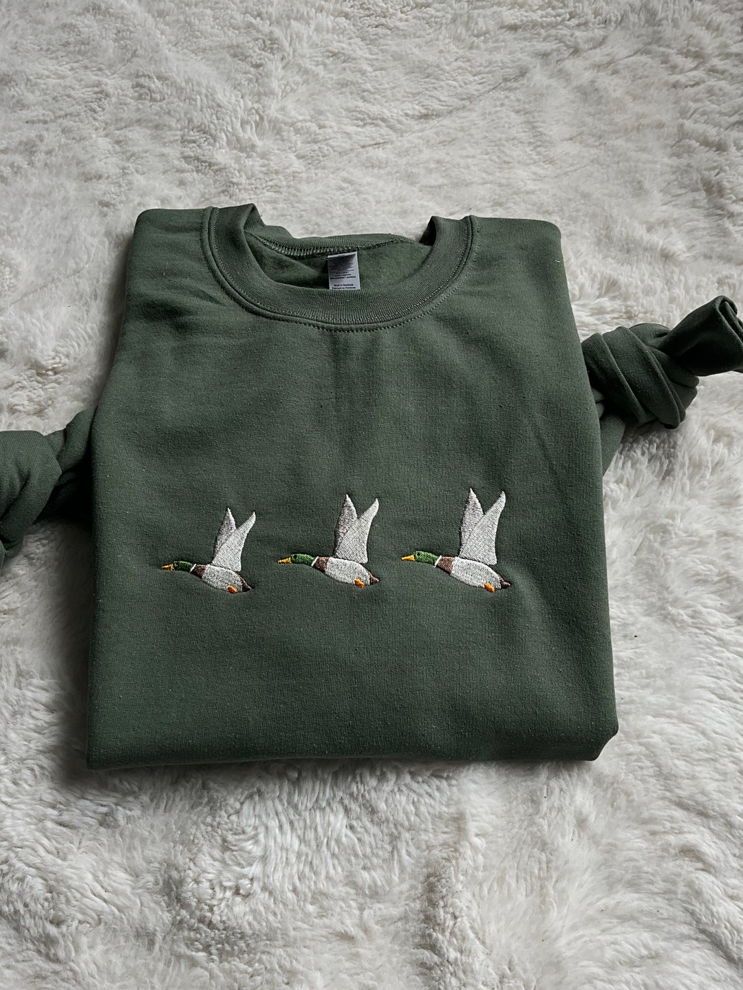 Embroidered Duck Sweatshirt, Animal Lover Sweatshirt, Embroidery Hoodie ...