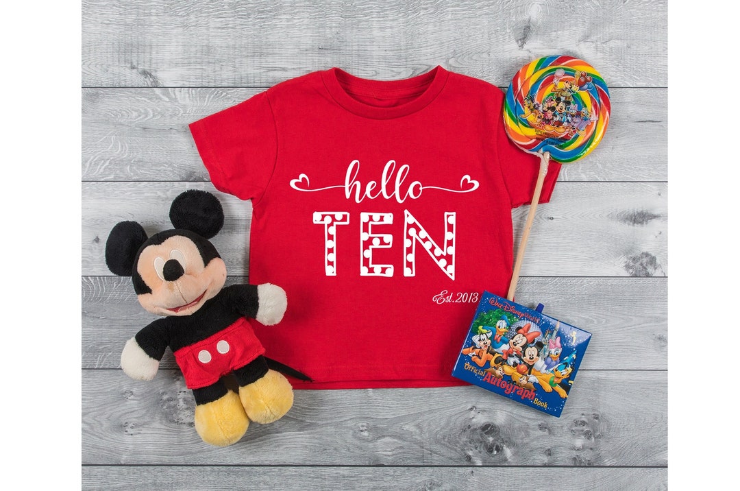 Hello Ten Shirt, 10th Birthday Shirt, Ten Shirt, 10th Birthday Gift ...