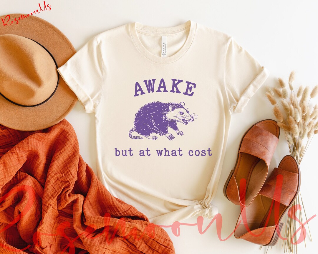 Awake but at What Cost Retro Shirt, Funny Possum Tshirts, Sarcastic ...