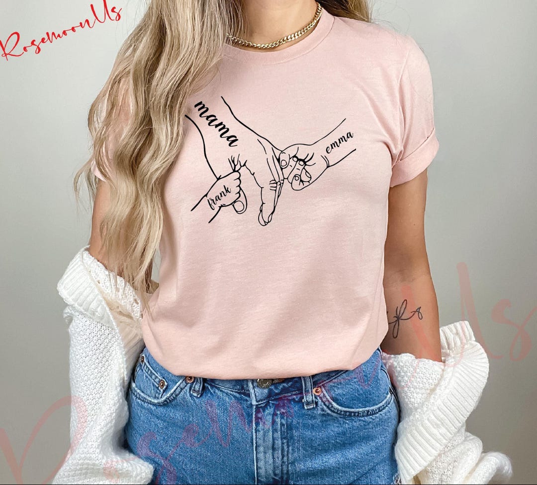 Custom Mama Shirt, Mom Shirt With Names, Mama With Children Names Tee ...