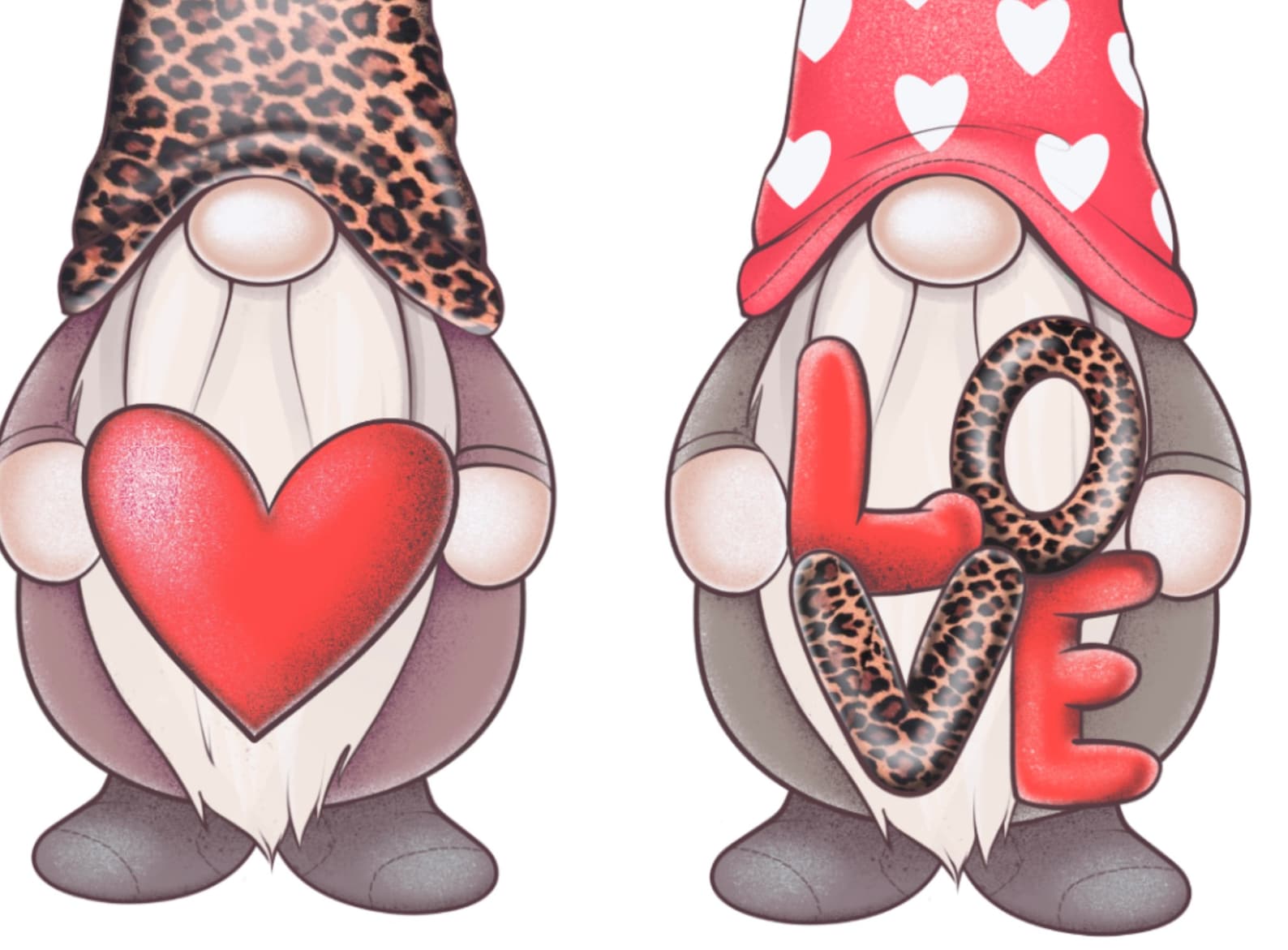 Valentines Day Gnome Leopard Gnomes Clipart Gnome Etsy