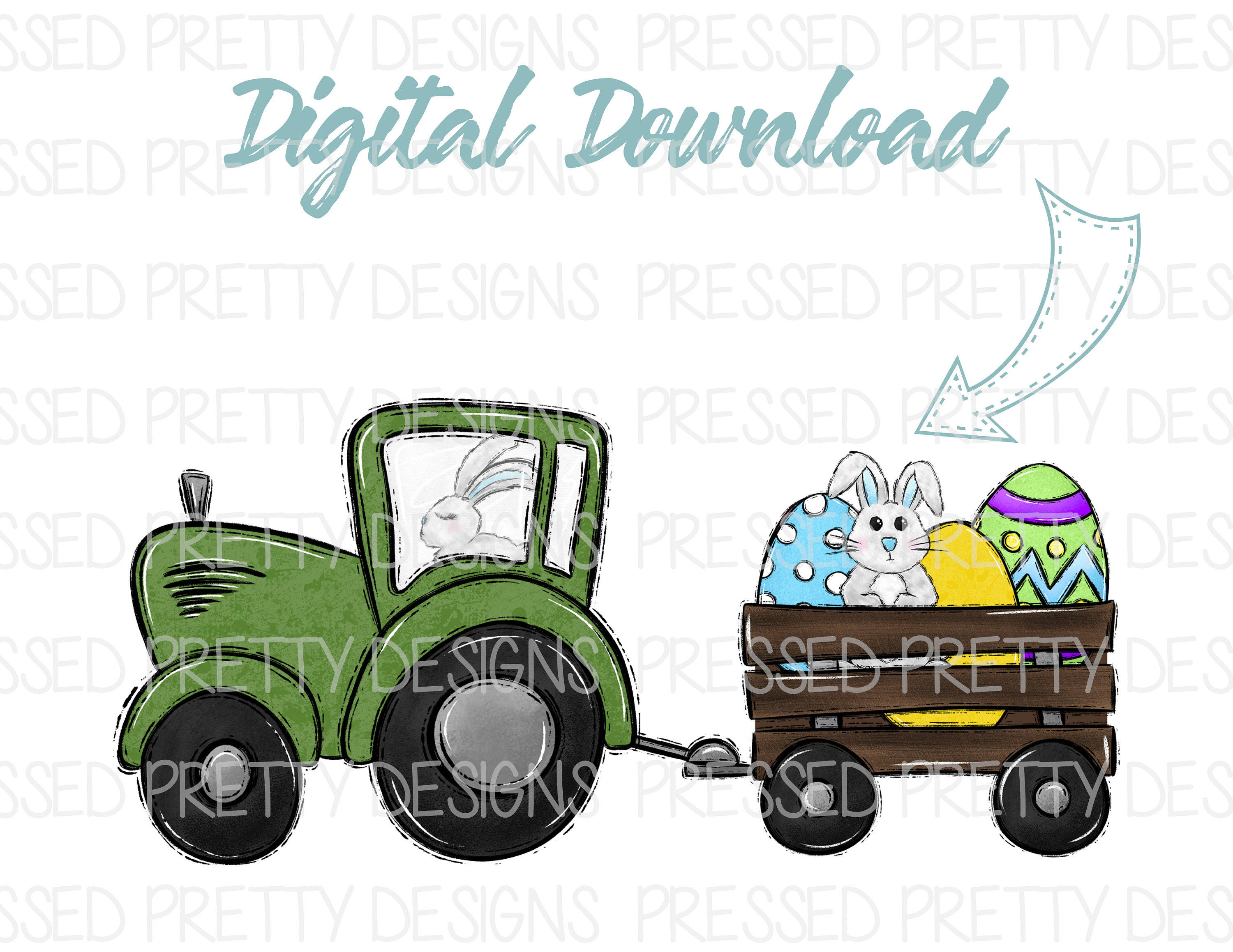 Easter Tractor PNG, Easter Sublimation PNG, Boys Tractor Design, Kids ...