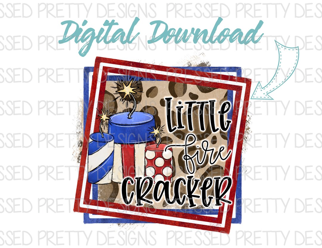 Little Fire Cracker PNG, Fourth of July Sublimation Design, Leopard ...