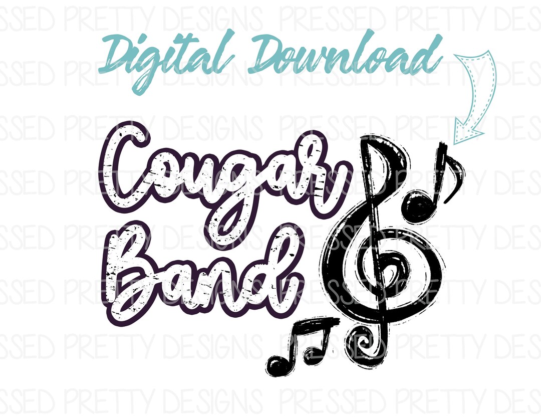 Band Sublimation Design, Team Spirit Band PNG, Cougar Band Design, Game ...