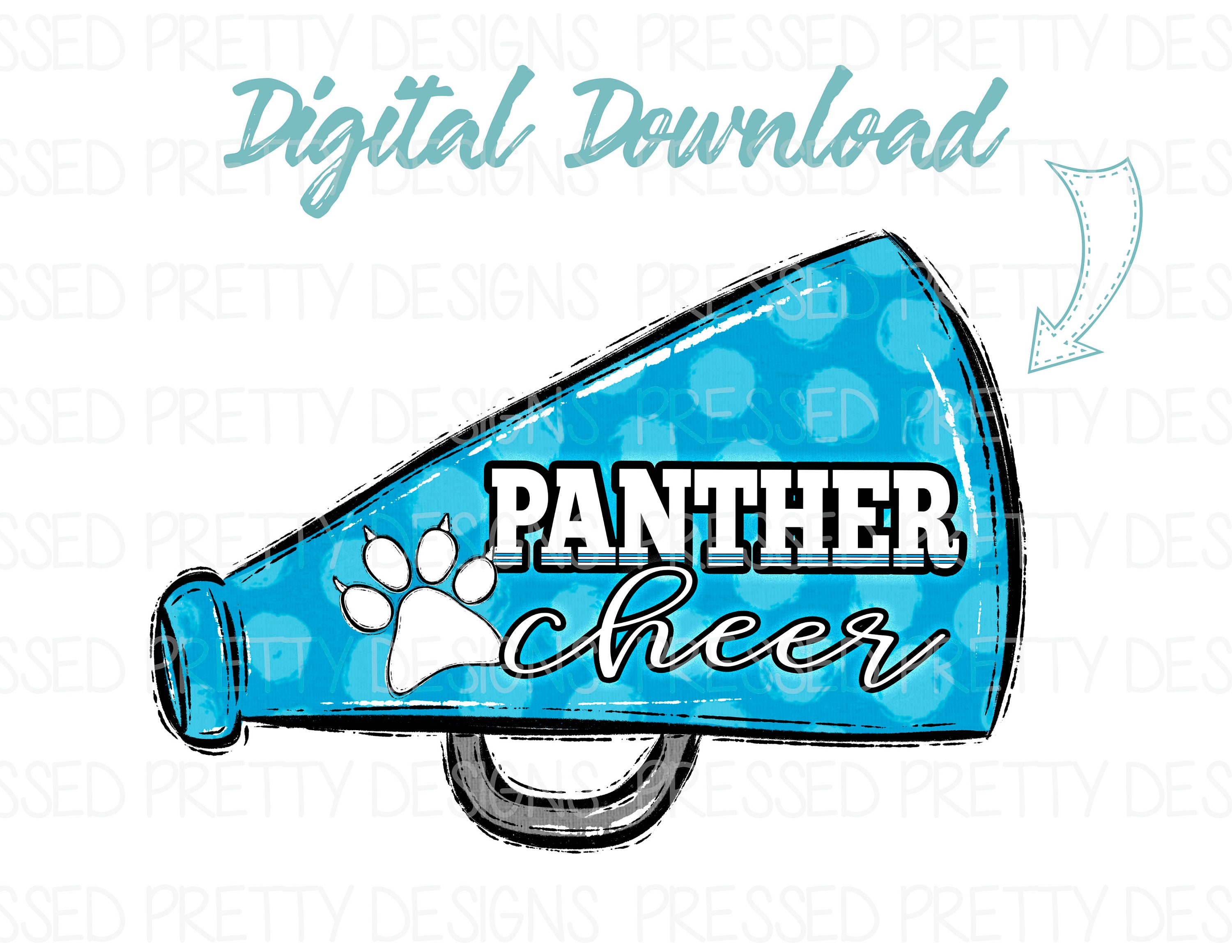 Panther Cheer Sublimation Design, Cheerleading Team PNG, Team Spirit ...
