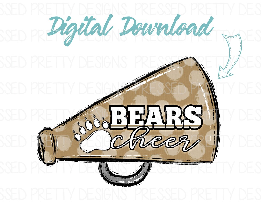 Bears Cheer Sublimation Design, Cheerleading Team PNG, Team Spirit ...