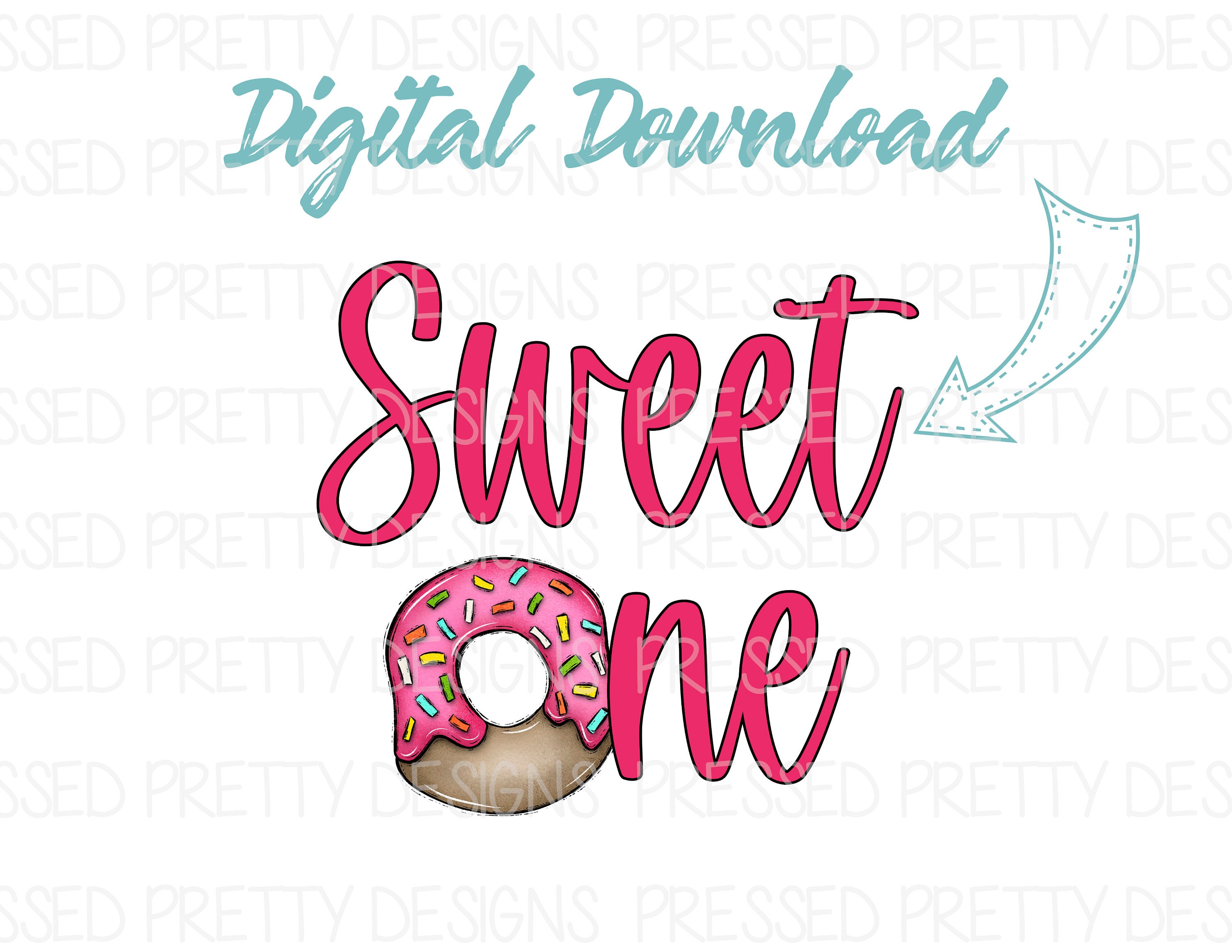 Sweet One PNG, Donut Birthday Design, 1st Birthday, Sublimation PNG ...