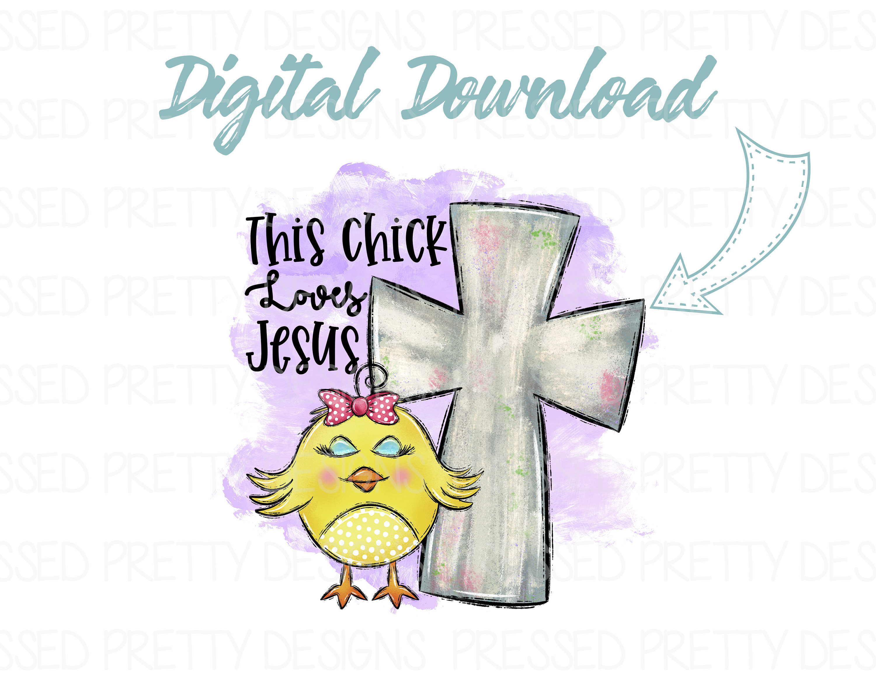 This Chick Loves Jesus PNG, Easter Chick Design, Digital Download ...