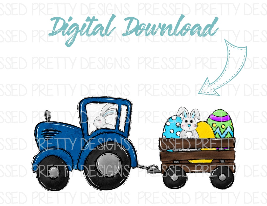 Easter Tractor PNG, Easter Sublimation PNG, Boys Tractor Design, Kids ...