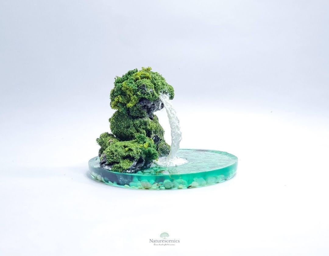 Miniature Garden Waterfall, Glass Terrarium Waterfall, Fairy Garden ...