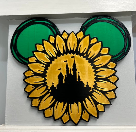 Mickey Castle Sunflower Wall Art - Etsy