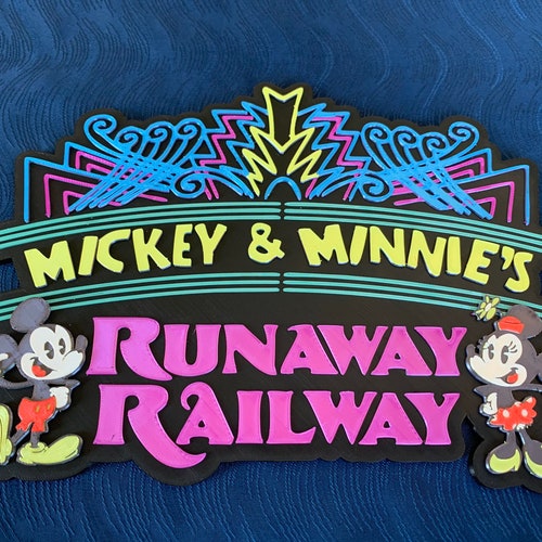 Mickey & Minnies Runaway Railway Inspired Sign - Etsy