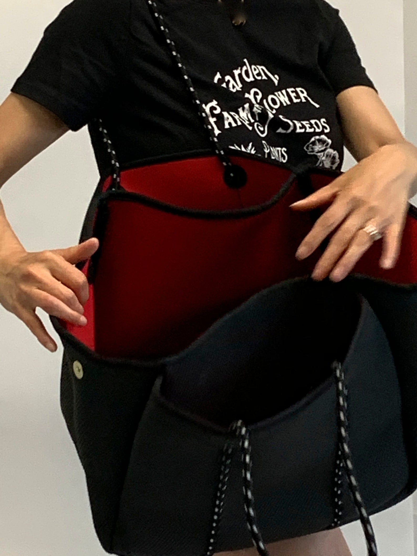 Neoprene Tote Bag With Matching Pouch Healther Grey - Etsy