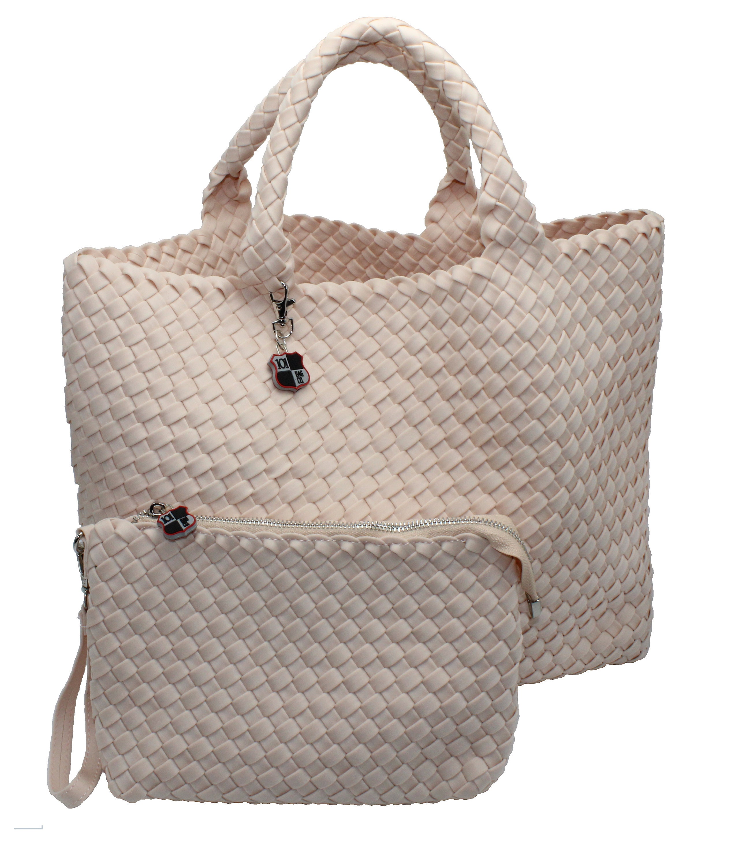 Handwoven Neoprene Large Tote Bag With Pouch! (pink) 101 Bag Co. - Etsy