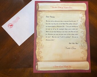 Deluxe Personalized Scroll From Santa Claus in Candy Cane Tube - Etsy