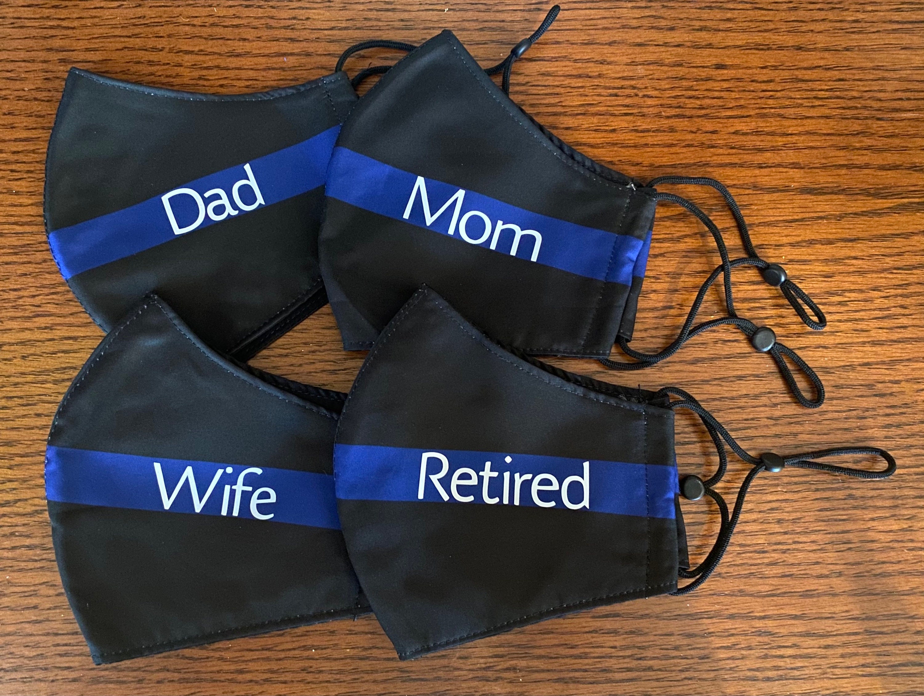 Personalized Thin Blue Line Face Masks - Etsy